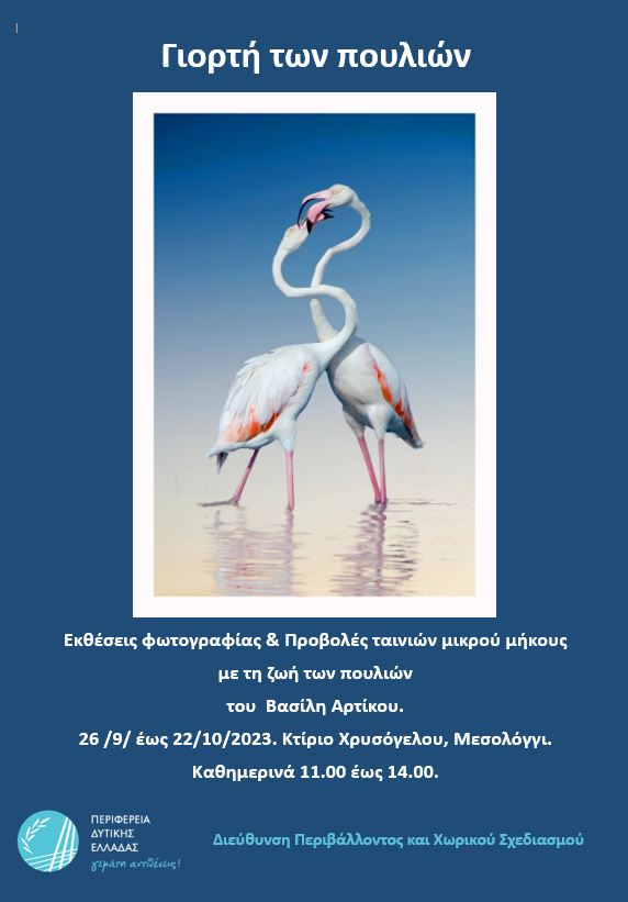 Έκθεση φωτογραφίας «Γιορτή των Πουλιών» του Βασίλη Αρτίκου στο κτίριο ...